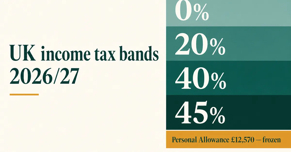 Pension drawdown tax 2026/27: bands and calculator